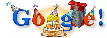 Logo Ulang Tahun ke-10 Google