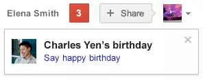 Google+ Fødselsdags påmindelser.