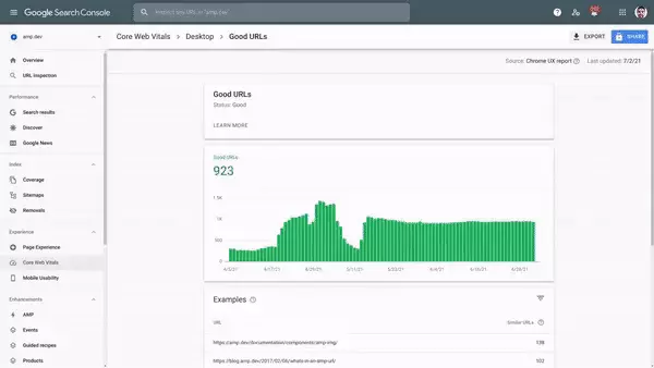 O Console de Pesquisa do Google direciona problemas de experiência em Página AMP para o Guia de Experiência de Página do AMP 116_3