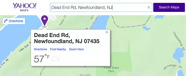 Yahoo Maps Dead End