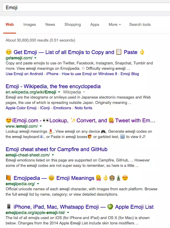 Emoji Google Search.