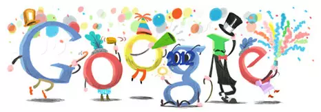 Selamat tahun baru tahun 2012 logo dari Google, Yahoo, Bing & Lain-lain