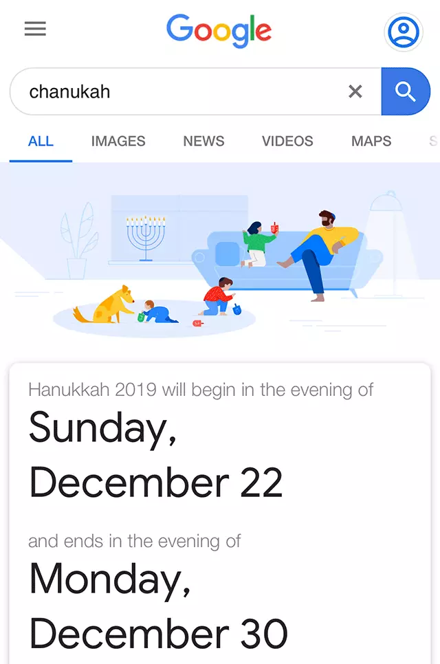 Google 2019 оны баярын чимэглэл нь Ханукка, Зул сар, Кванза хотод амьдардаг 20113_3