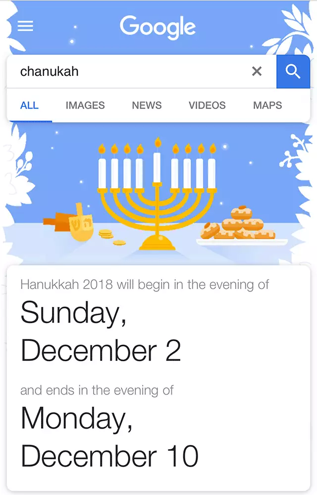 Decoració de vacances de Google 2018 per a Hanukkah, Nadal i Kwanzaa 20114_3