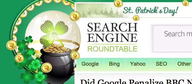 Search Engine Roundtable St Patrick's Day Tema