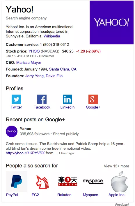 Google adiciona links de perfil social para marcas