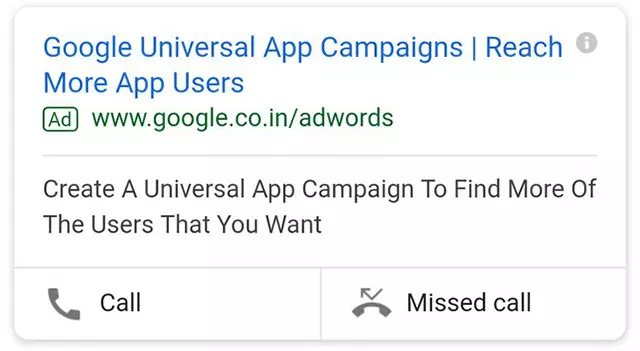 Google AdWords բաց թողնված զանգի գովազդի երկարացում