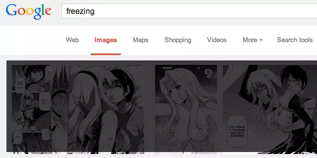 Google-Bild Suche frieren mit Anime-Porno