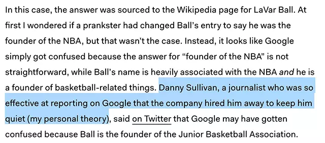 Si Danny Sullivan ay hindi tinanggap ng Google upang panatilihing tahimik siya 2165_2