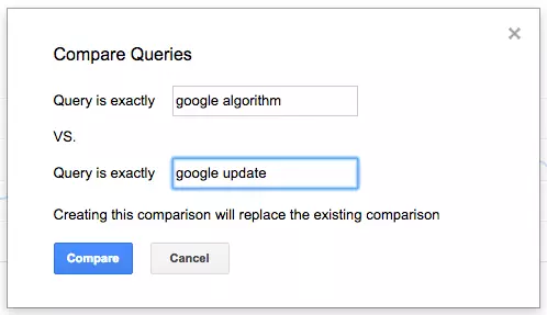 Google Search Analytics engade a función de consulta de comparación 21858_4