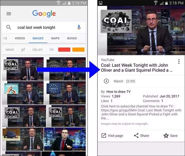 Google Изображения сега показват информация за видеоклипове и рецепта 22422_2