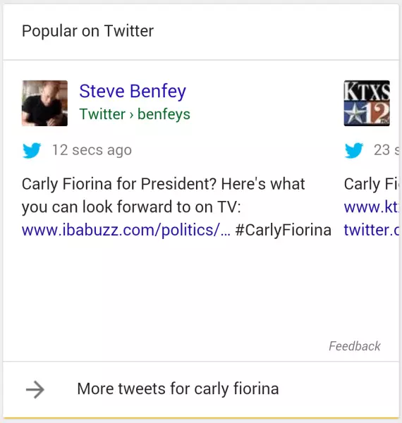 Google näitab Twitterit
