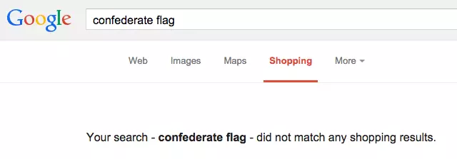 Google Shopping fjerner konfødererte flagg