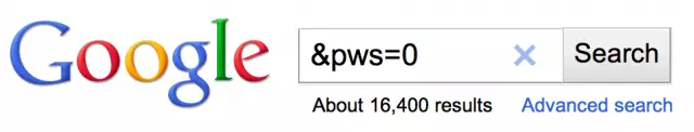 ಗೂಗಲ್ ವೈಯಕ್ತಿಕ ಫಲಿತಾಂಶಗಳು - pws = 0