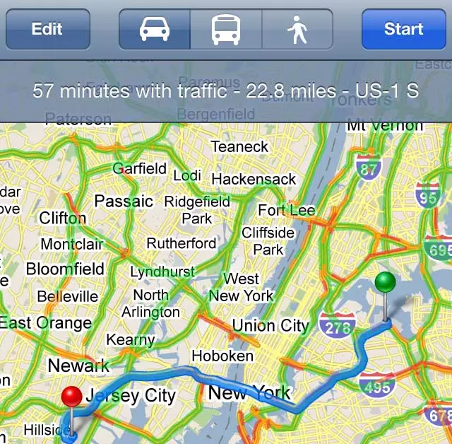 Google Maps Traffic um iPhone