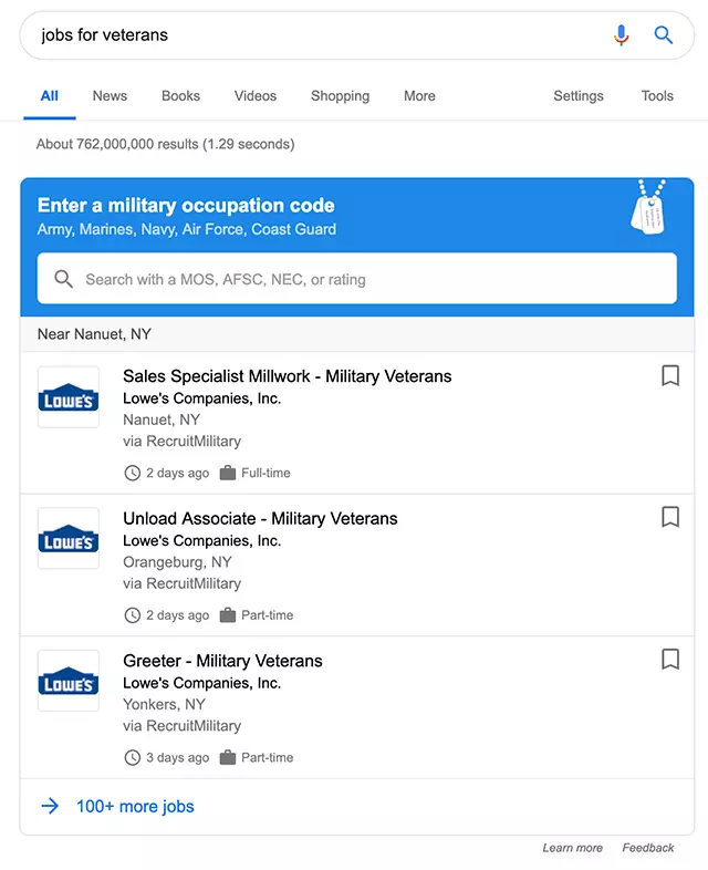 A Google elősegíti a veteránok munkáját a keresési eredményekben 27059_3