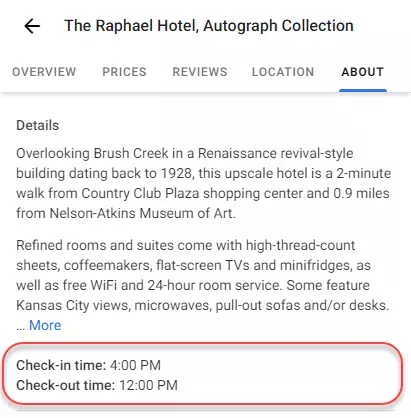 A Google My Business Adds Hotel Check-in & Check-out idők 27062_2