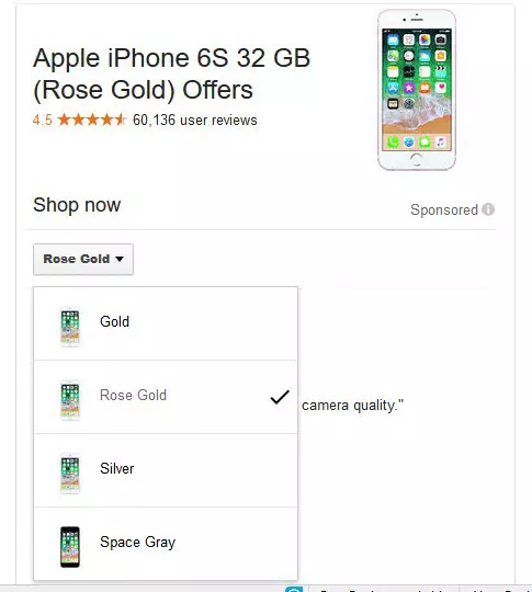 Google Proba Nova cor desprendida no panel de compras para iPhone 27395_2