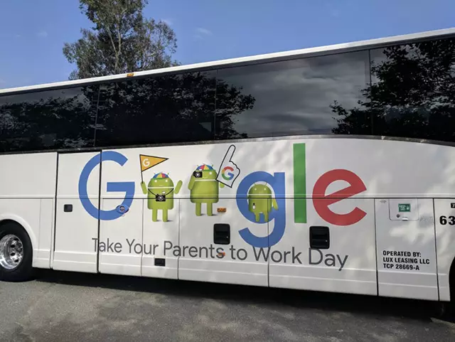 Chukua wazazi wako kufanya kazi ya Google Bus.