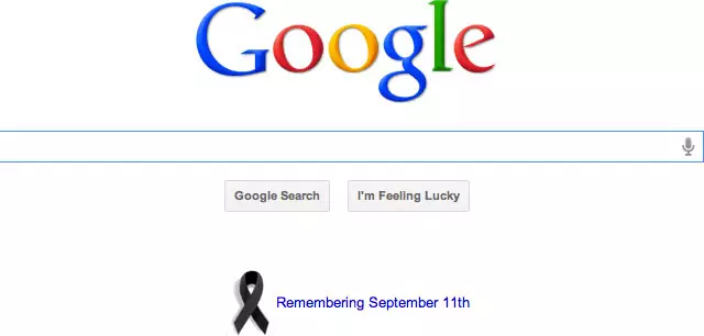 Google, Yahoo, Bing, Ask.com, dogpile & โลโก้ remembrance 9/11 อื่น ๆ