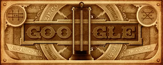 GoogleがAlessandro Volta Doodle Logo.