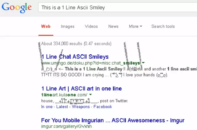 Google Infinite Ascii