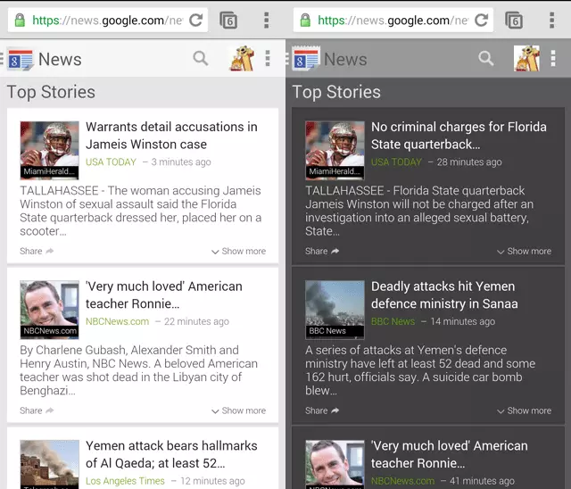 Google News Mobile Themes.