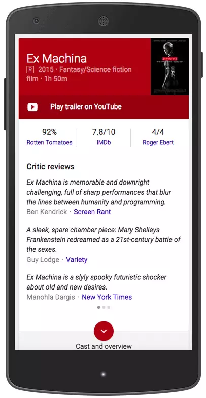 Google Schema saiki ndhukung review kritik film ing Gracters