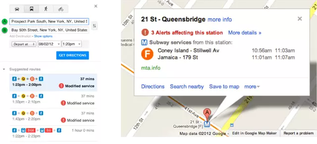 Google Transit / Maps Nyc Subway Alerto