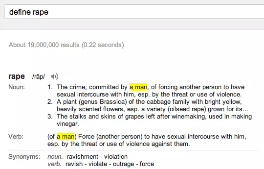 Google mendefinisikan pemerkosaan