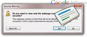 Google AdSense IE უსაფრთხოება