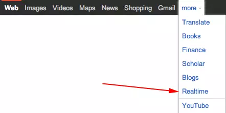मेनू में Google रीयलटाइम