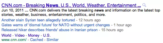 Google News Snippet.