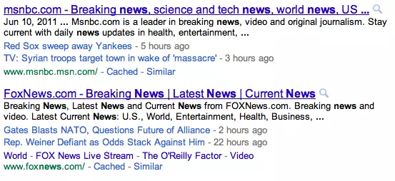 Google News Snippet.