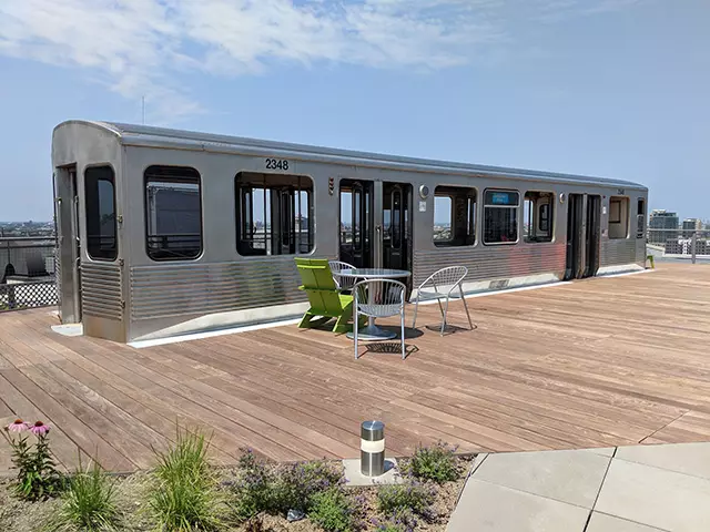 Google Chicago Rooftop Subway Car