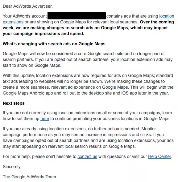 Google imenyesha Adwords Abamamaza Google Ikarita ya Google ubu hari igice cyibanze 7926_2