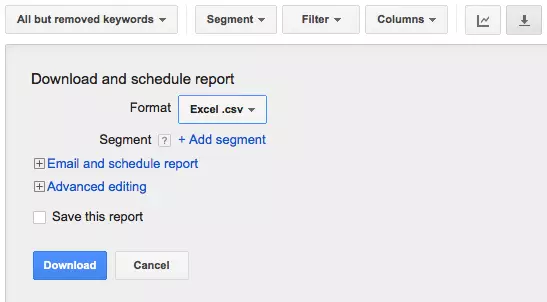 Google AdWords பதிவிறக்கம் அல்லது அச்சு அறிக்கைகள் உடைந்தன