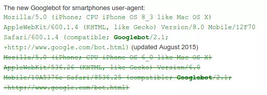 I ri: Googlebot për Smartphones (iPhone) User-Agjent