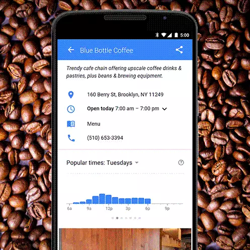 Google ви покажува популарни времиња на бизниси