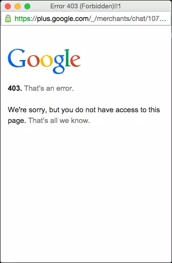 Google Chat Merchant 403.